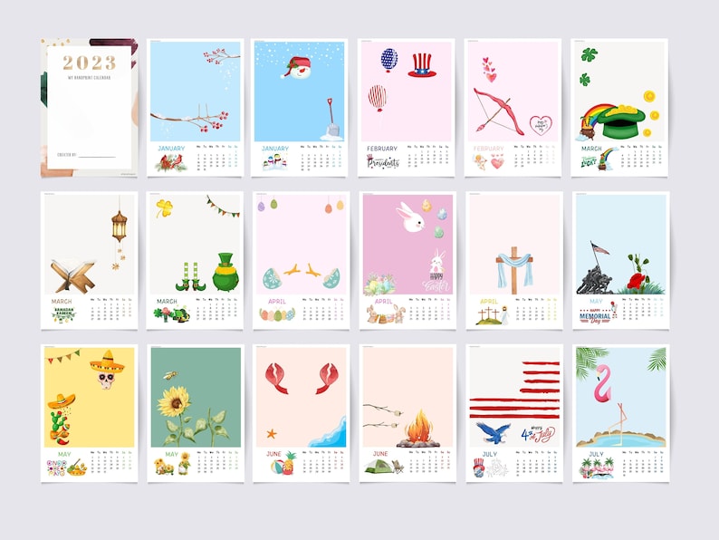 2023 Mega Handprint Calendar Handprint Art Craft DIY Gift - Etsy