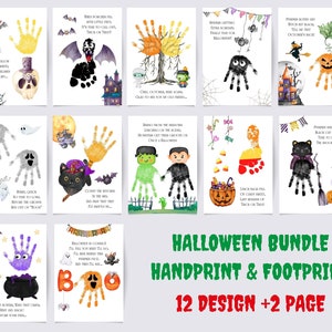 Halloween Handprint Footprint Craft Bundle Halloween - Etsy