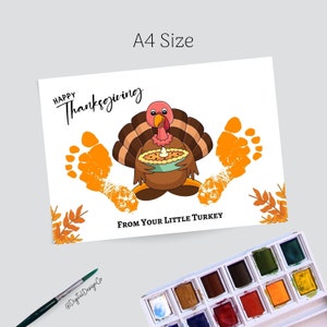 Happy Thanksgiving From Your Little Turkey Footprint Art Craft, Turkey ...