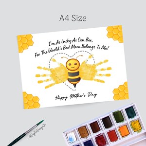 Mothers Day Handprint Art, Handprint Craft, Printable Gift, Bee ...