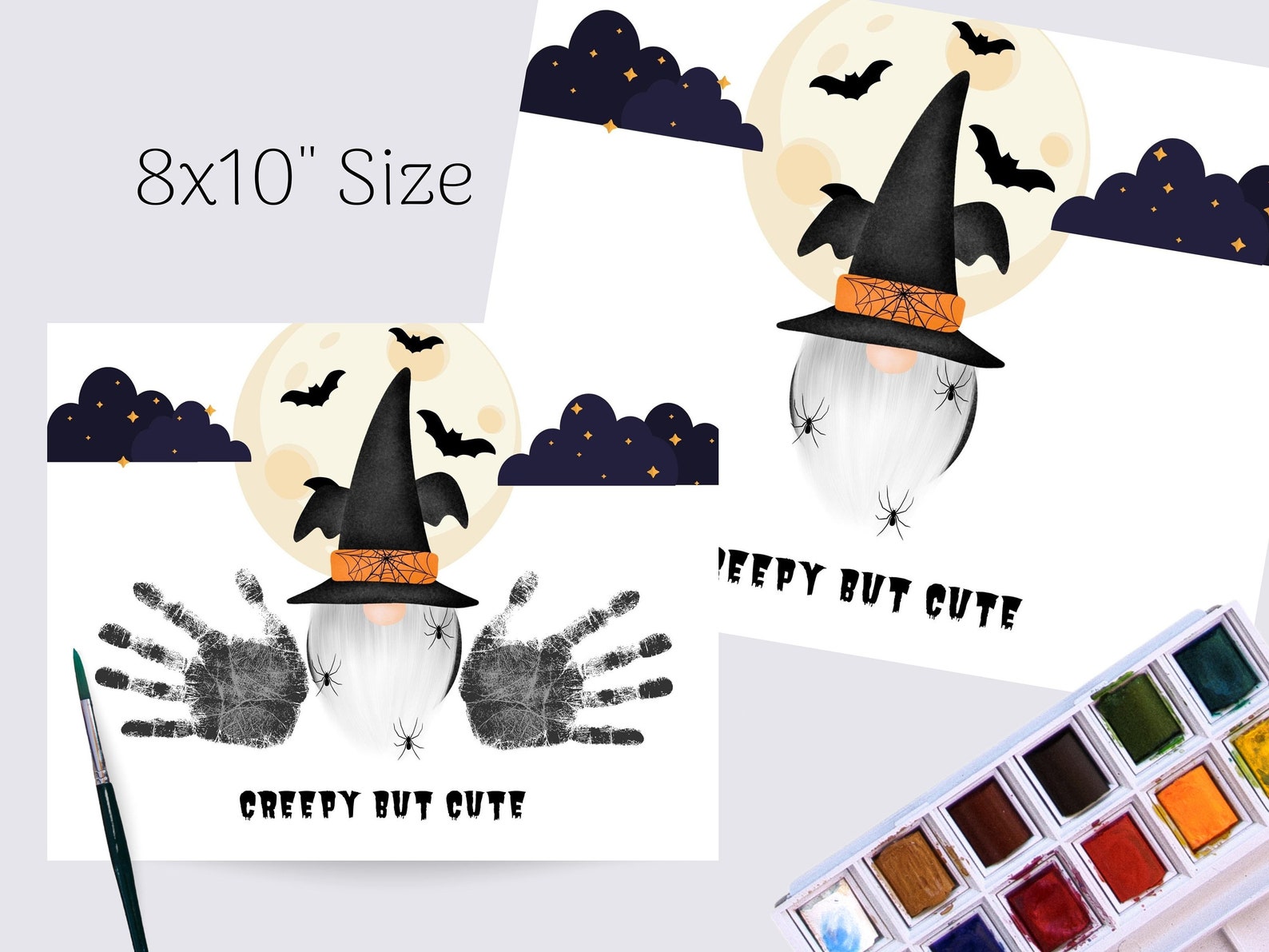 Halloween Handprint Art Creepy but Cute Handprint Craft Kids - Etsy