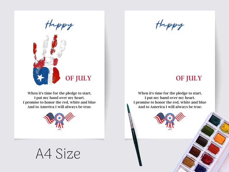 4th of July Poem Handprint Art Flag Hand Handprint Art | Etsy