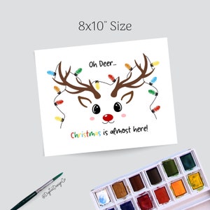 Christmas Light Fingerprint Art, Christmas Reindeer Fingerprint Craft ...