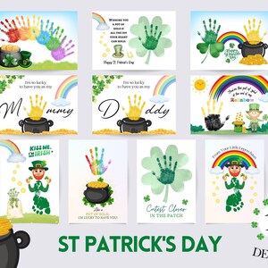 St Patricks Day Handprint Footprint Art Craft Bundle Daddy - Etsy