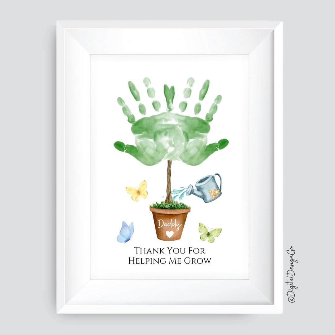 Father's Day Handprint Art, Daddy Birthday, Tree Handprint Craft, Kids ...