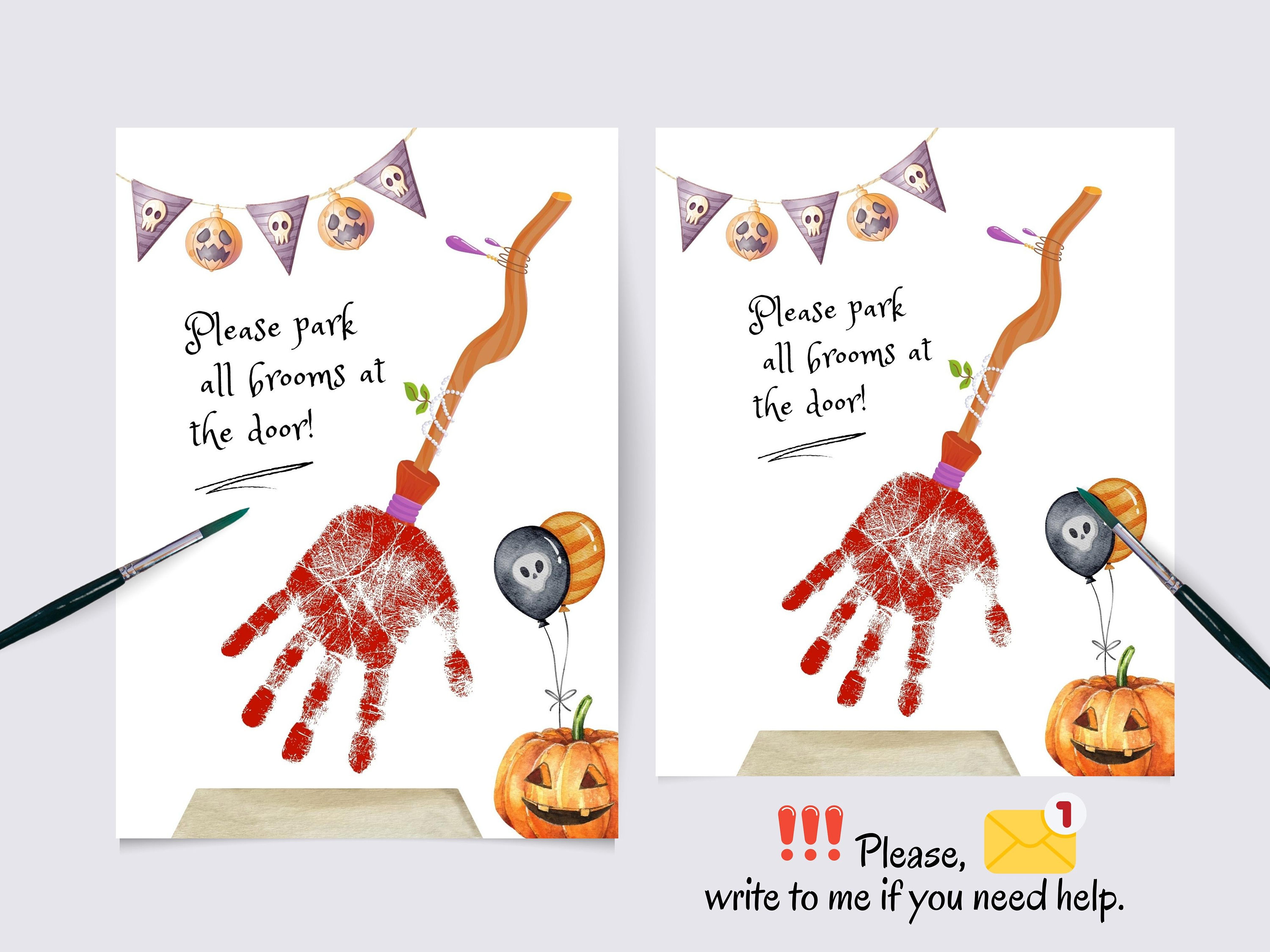 Halloween Handprint Footprint Craft Bundle, Halloween Handprint Art ...