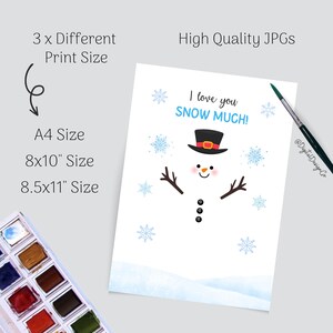 Snowman Footprint Art, I Love You Snow Much, Christmas Footprint Art ...