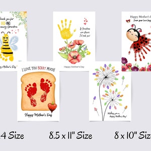 Mother's Day Bundle for Grandma, Footprint Art Craft, Handprint Art ...