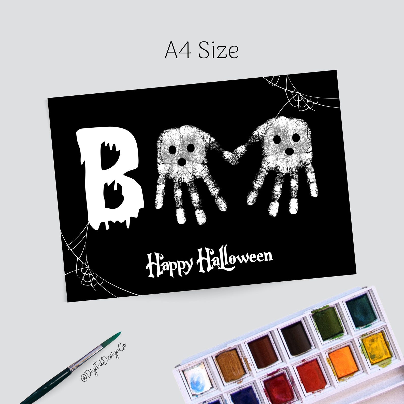 Halloween Handprint Art, Boo Handprint Craft, Happy Halloween, Baby ...
