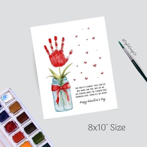 Flower Handprint Art Craft, Poem, Valentine's Day Handprint Art, DIY ...
