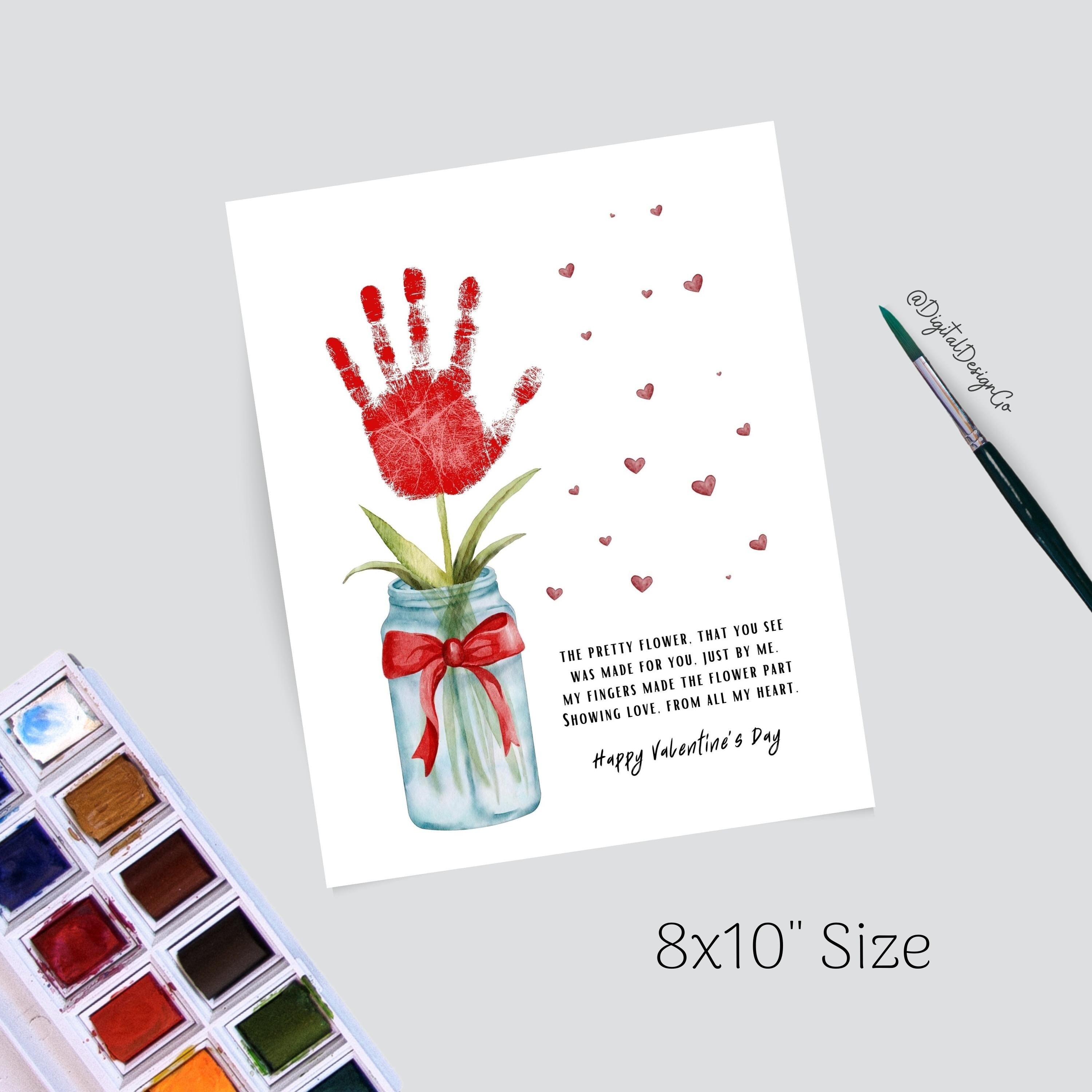 Flower Handprint Art Craft Poem Valentine's Day - Etsy UK