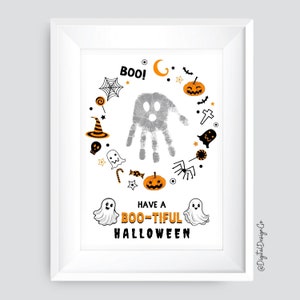 Have a Boo-tiful Halloween, Halloween Handprint Footprint Art, Ghost ...