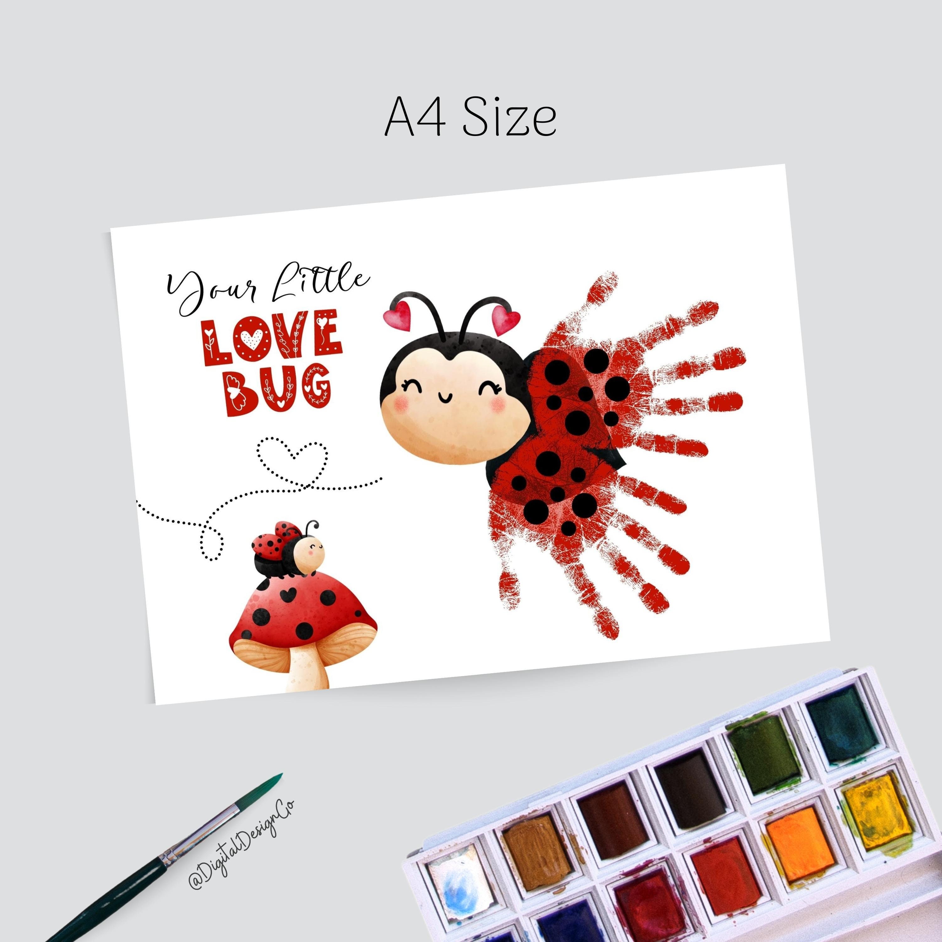 Your Little Love Bug Handprint Art, Valentines Day, Birthday, Kids Baby ...