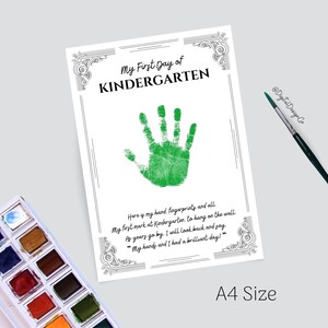 First Day of Kindergarten Handprint Art Craft, Back to School, Memory ...
