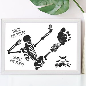 Halloween Footprint Art Skeleton Trick or Treat Smell My - Etsy