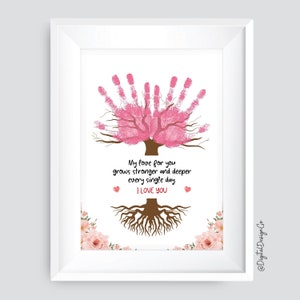Valentines Day Tree Handprint, My Love for You Grows Stronger and ...