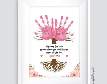 Flower Handprint Art Craft, Rose Handprint, Valentine's Day Handprint ...