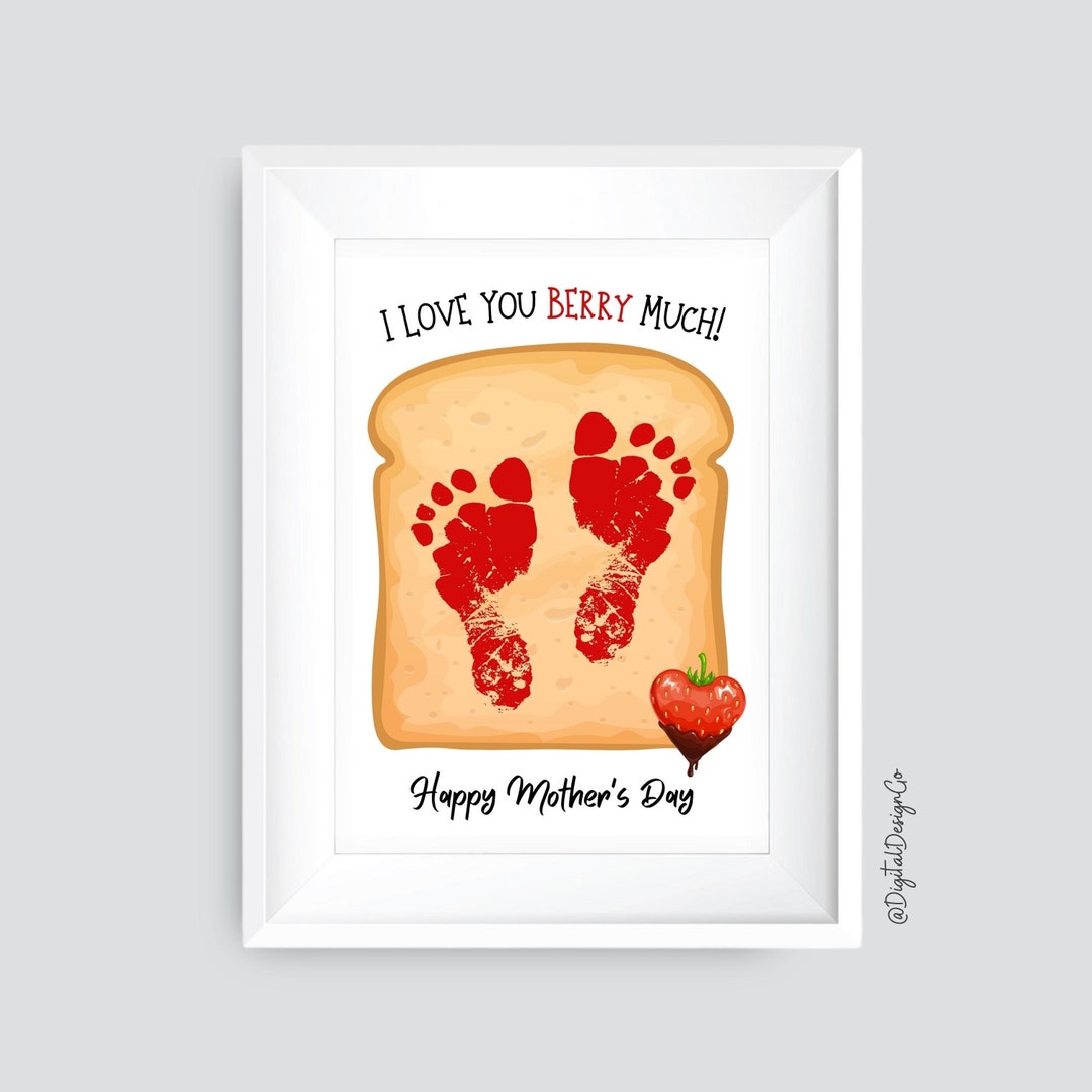 I Love You Berry Much Handprint Footprint Craft, Strawberry Jam ...