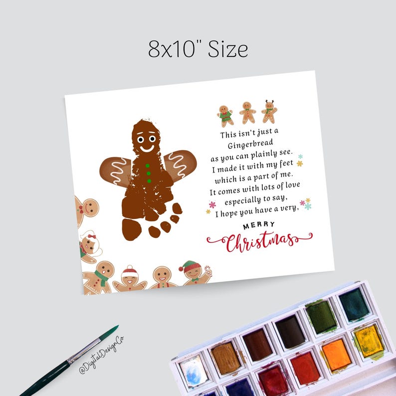 Gingerbread Footprint Art / Poem / Christmas Footprint Craft for Baby ...