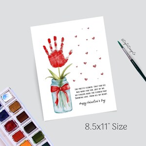 Flower Handprint Art Craft, Poem, Valentine's Day Handprint Art, DIY ...