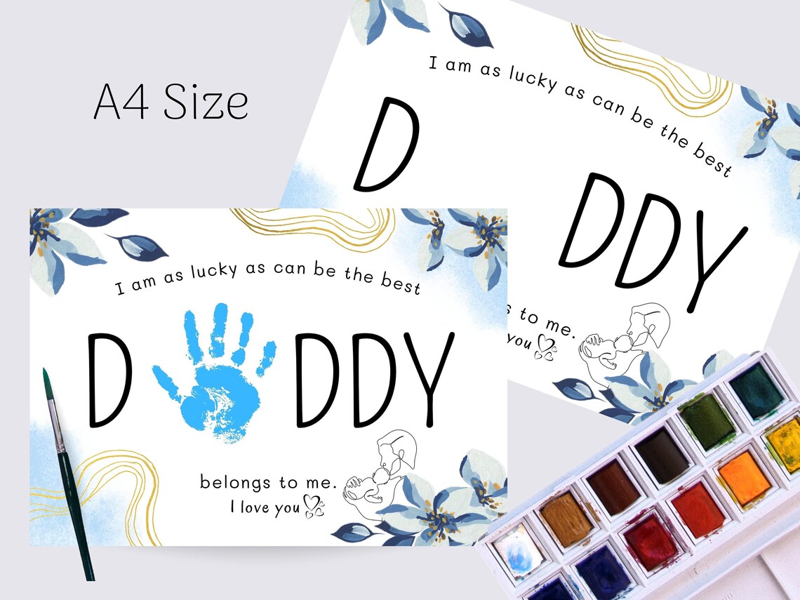 The Best Daddy Dad Handprint Art Craft Father's Day - Etsy