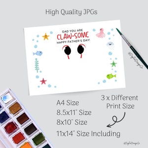 Father's Day Footprint Art, Dad You Are Claw-some, Crab Footprint Craft ...