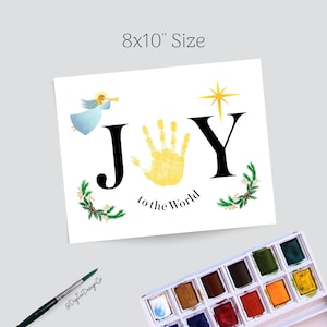 Joy Christmas Handprint Art Craft, Joy to the World, Christmas Jesus ...