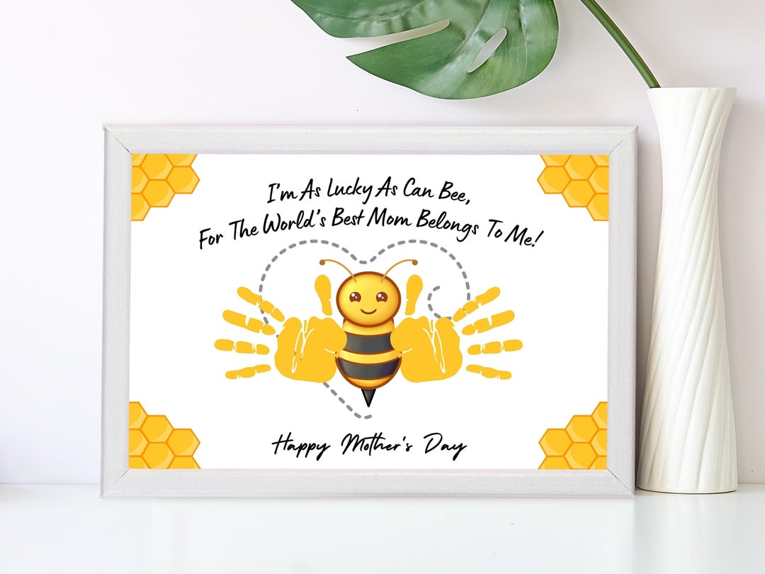 Mothers Day Handprint Art, Handprint Craft, Printable Gift, Bee ...