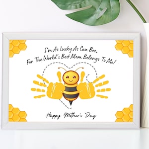 Mothers Day Handprint Art, Handprint Craft, Printable Gift, Bee ...
