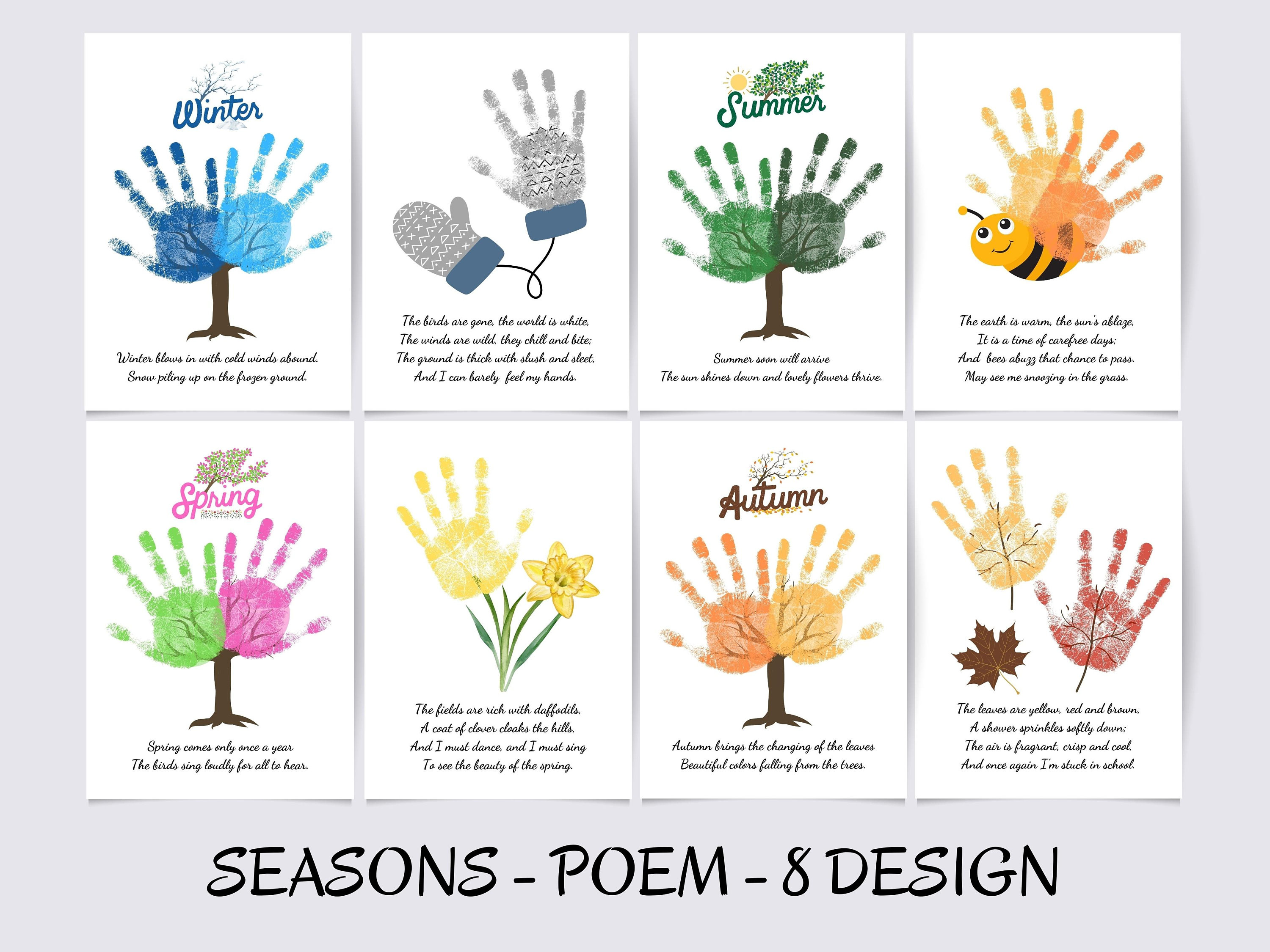 Seasons Handprint Craft Art Tree Poem Four Seasons Craft - Etsy Australia