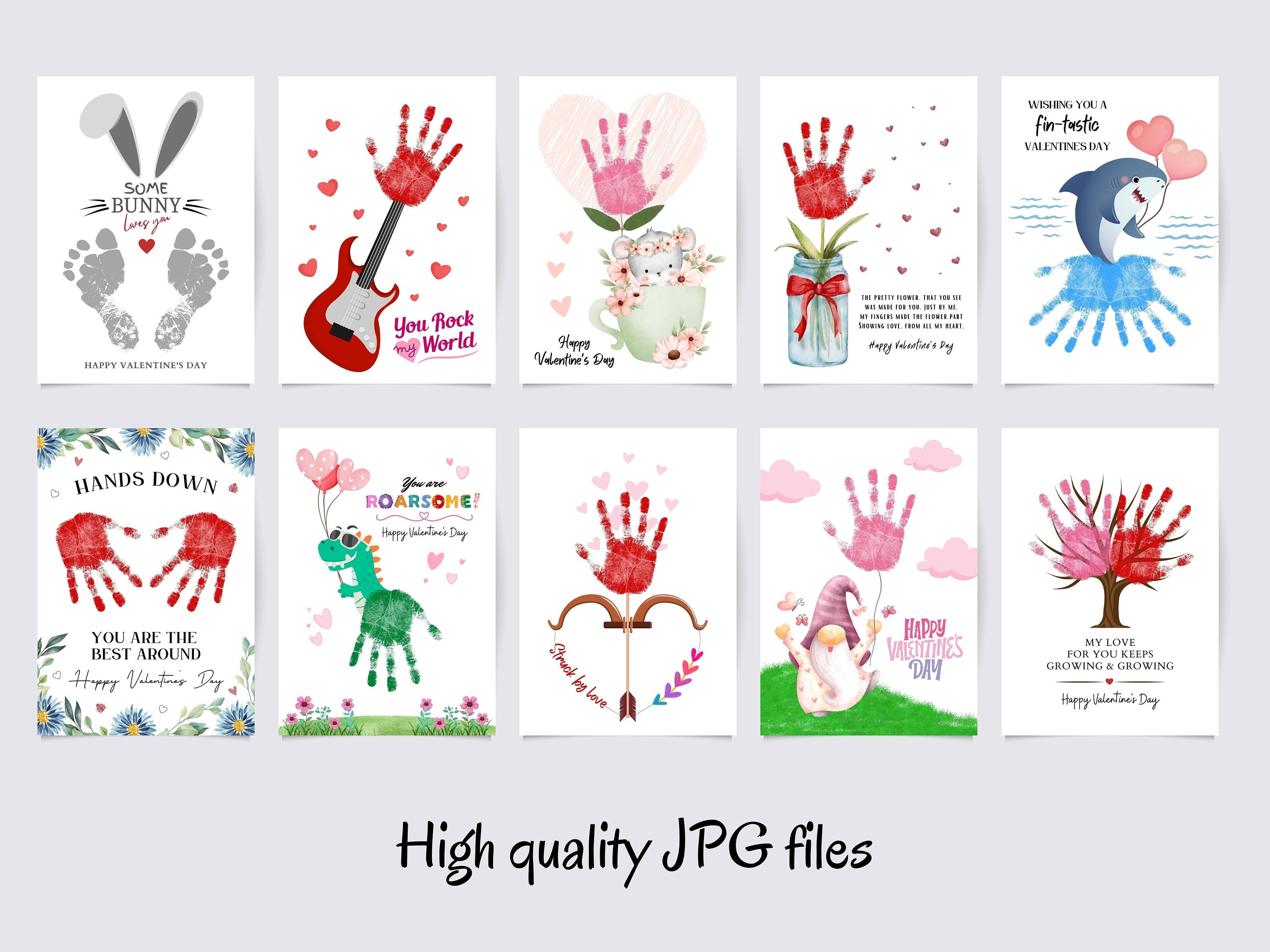 Valentine's Day Bundle Footprint Art Craft Handprint Art - Etsy