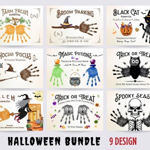 Halloween Handprint Footprint Art Craft Bundle Halloween - Etsy