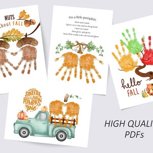 Fall Handprint Art Bundle, Back to School Activities, Autumn Season ...