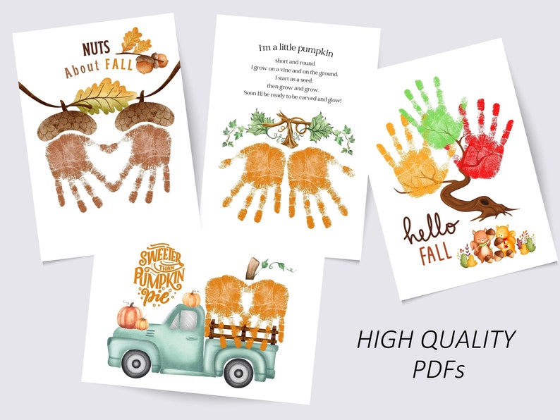 Fall Handprint Art Bundle Back to School Activities Autumn - Etsy