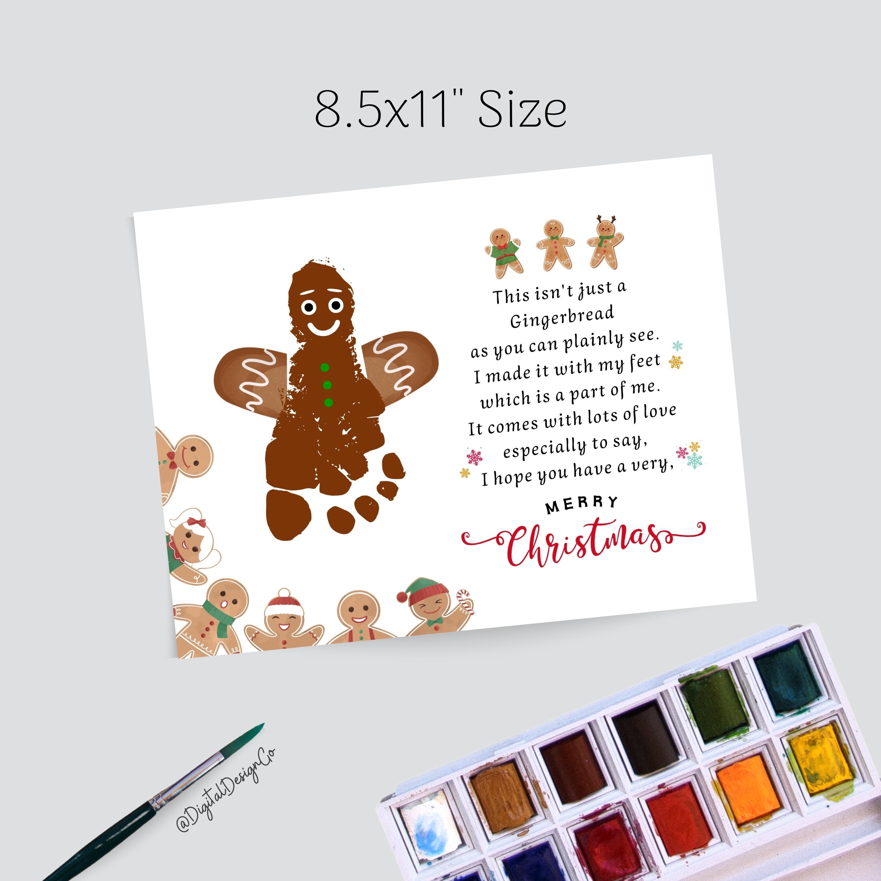 Gingerbread Footprint Art / Poem / Christmas Footprint Craft for Baby ...