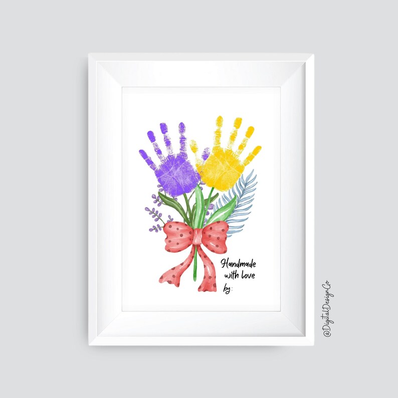 Flower Handprint Craft Handmade With Love Mother's Day - Etsy