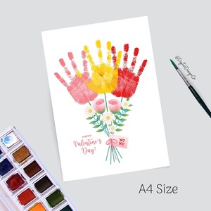 Valentines Day Handprint Art, Love Card, Handprint Memory Keepsake, DIY ...