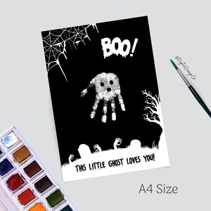 Ghost Handprint Art Craft, This Little Ghost Loves You, Kids Baby ...