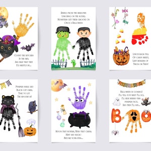 Halloween Handprint Footprint Craft Bundle, Halloween Handprint Art ...