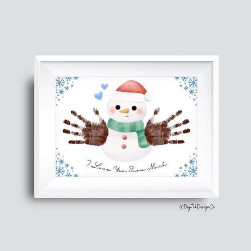 Let It Snow Cardinal Handprint Art Craft PRINTABLE Christmas - Etsy