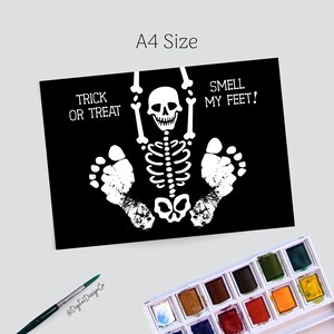 Halloween Skeleton Footprint Art Craft, Trick or Treat Smell My Feet ...