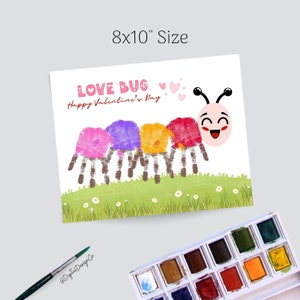 Caterpillar Handprint Art, Love Bug Handprint Craft, Happy Valentines ...