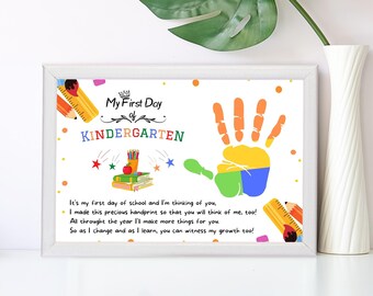 First Day of School Handprint Craft Keepsake Kids Poem Back - Etsy