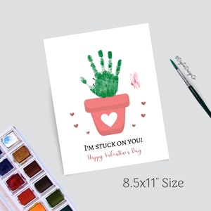 Valentine's Day Handprint Art, I'm Stuck on You, Cactus Handprint Craft ...