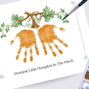 Pumpkin Patch, Fall Home Decor, Thanksgiving Handprint Art, Pumpkin ...