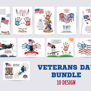 Veterans Day Bundle Handprint Art, Poem, USA Handprint Craft, Child ...