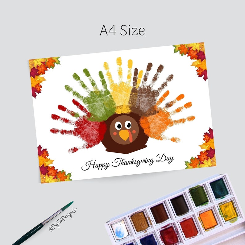 Happy Thanksgiving Handprint Art, Turkey Handprint Craft, Kids Baby ...