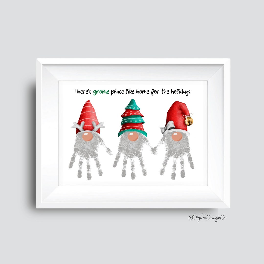 Gnome Christmas Handprint Craft, Christmas Handprint Art, Holiday, DIY ...