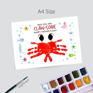 Father's Day Footprint Art, Dad You Are Claw-some, Crab Footprint Craft ...