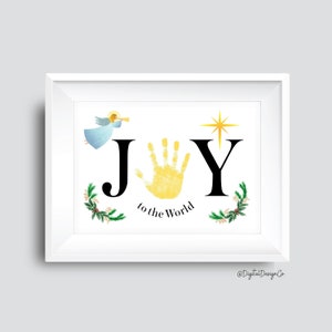 Joy Christmas Handprint Art Craft, Joy to the World, Christmas Jesus ...
